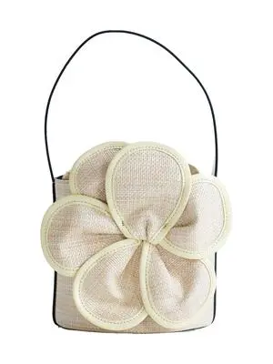 Topshop Gino Flower Straw Shoulder Bag - Yellow