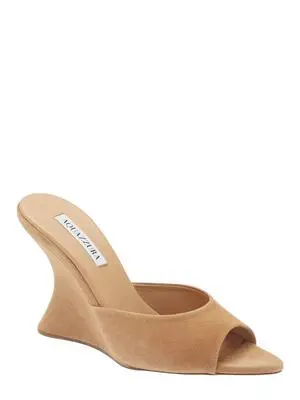 AQUAZZURA Bisous Wedge Sandal - Camel