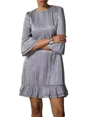 MINT VELVET MINT VELVET Metallic Ruffle Trim Mini Dress