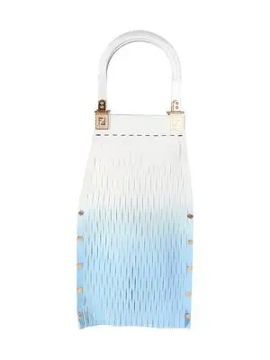 Fendi Gradient Laser Cut Patent & Suede Sunny Top Handle Bag - Blue