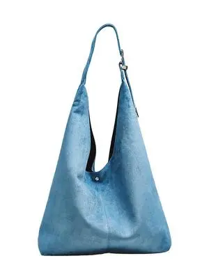 ANTHROPOLOGIE Love Knot Faux Suede Buckle Slouchy Bag