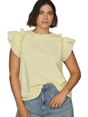 ENGLISH FACTORY English Factory Cotton Ruffle Sleeve Top