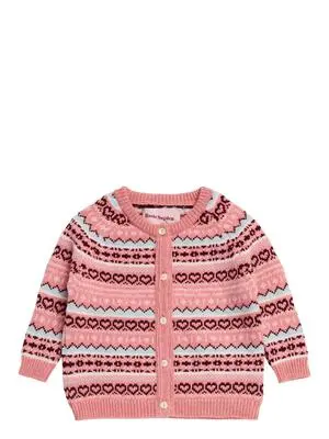 Rosie Sugden Three-ply Cashmere Fair Isle Cardigan - Pink
