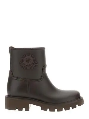 Moncler Moncler Kickstream Waterproof PVC Ankle Boots Brown