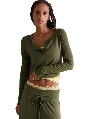 Free People Intimately Dream State Henley Top - Ferngully