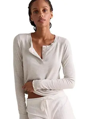 Free People Intimately Dream State Henley Top - Light Heather Grey