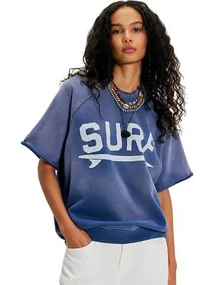 THE BUREAU Surf Cut-off Sweatshirt - Navy