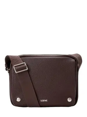 Loewe Medium Pebble Leather Messenger Bag - Chocolate