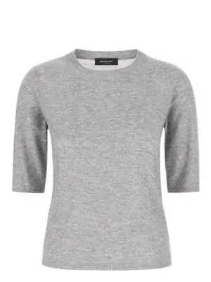 Fabiana Filippi Fabiana Filippi Sequin Embellished Crew Neck Short Sleeve Sweater Grey