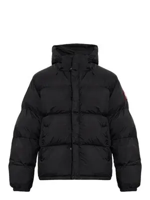 Canada Goose Sterling Down Jacket With Hood And Logo Patch - Black