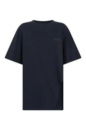 Attico Short-sleeved T-shirt With Embroidered Logo And Scoop Cutout - Black