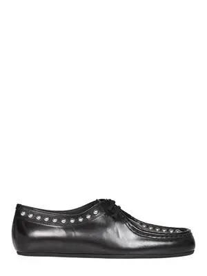 JIL SANDER Hood Stud-embellished Loafers - Black