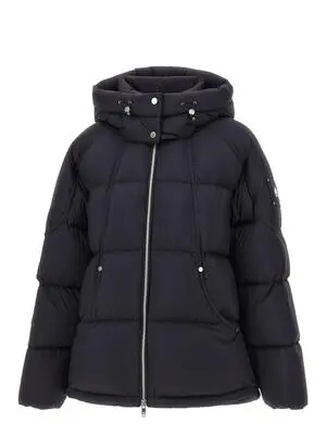 Moose Knuckles Down Zip-up Hooded Jacket - Black
