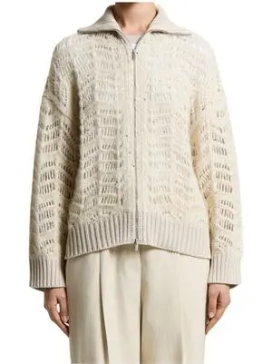 Peserico Openwork Knit Cardigan - White