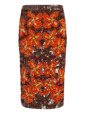 P.A.R.O.S.H P.A.R.O.S.H. Longuette Full Sequins Skirt