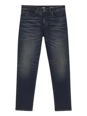 Hugo Boss Faded Whiskered Jeans - Dark Blue