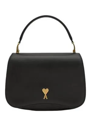 AMI Paris Flap Shoulder Bag - Black