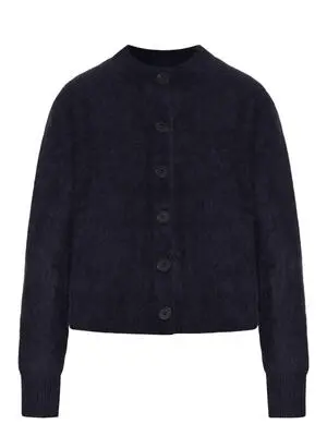 LISA YANG Long Sleeve Knit Cardigan - Black Brushed