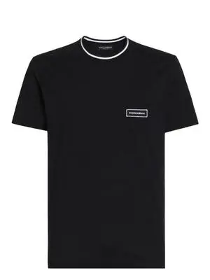 DOLCE & GABBANA Logo Patch Cotton T-shirt