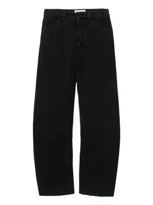 NILI LOTAN Barrel Leg Pants With Belt Loops - Black