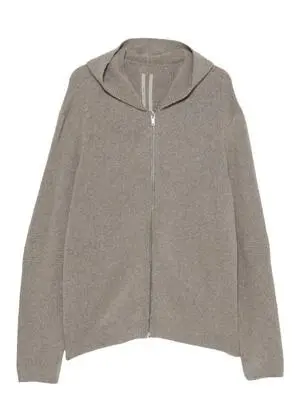 Rick Owens Long Sleeved Zip-up Hoodie With Ribbed Details - No