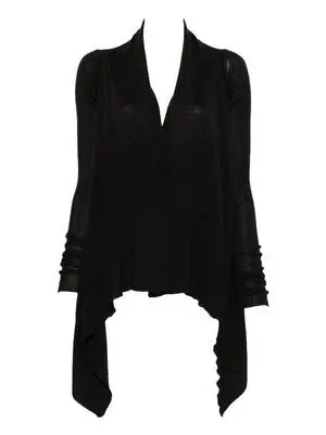 Rick Owens Asymmetric Long-sleeve Cardigan - Black