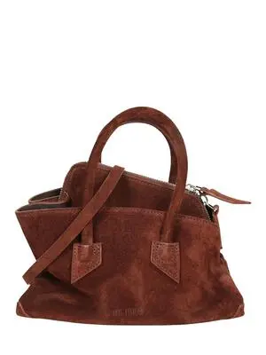 Attico Mini La Passeggiata Suede Handbag - Brown