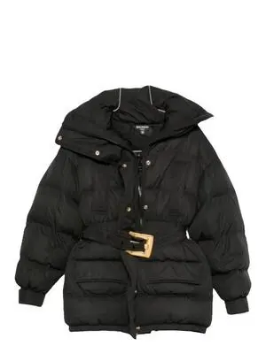 Balmain Belted Puffer Jacket - Black