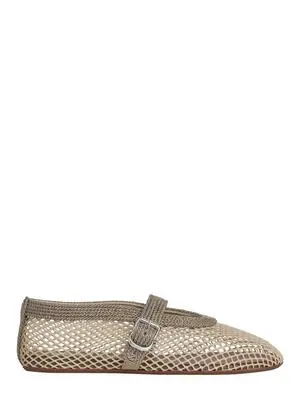 ALAÏA Alaia Fishnet And Satin Cord Ballet Flats