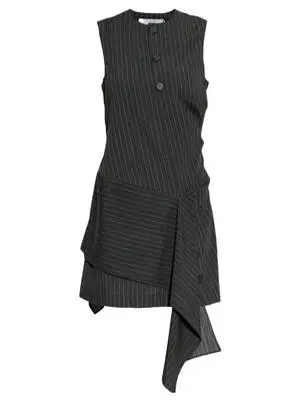 IRO PARIS Iro Sleeveless Pinstripe Dress With Asymmetrical Draping