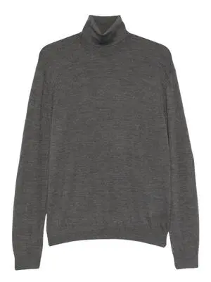 Malo Ribbed Turtleneck Sweater - Grey