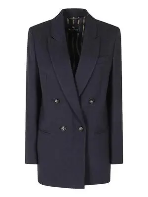 Etro Long-sleeve Double-breasted Blazer - Black