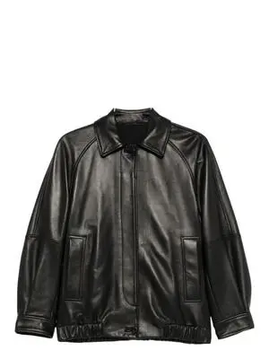 SALVATORE SANTORO Classic Button-up Leather Jacket - Black