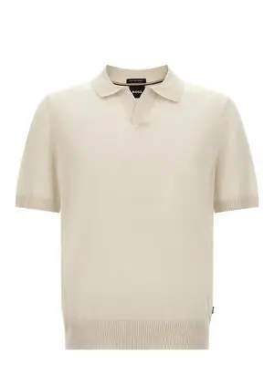 Hugo Boss H-lantoni Knitted Polo Shirt - White