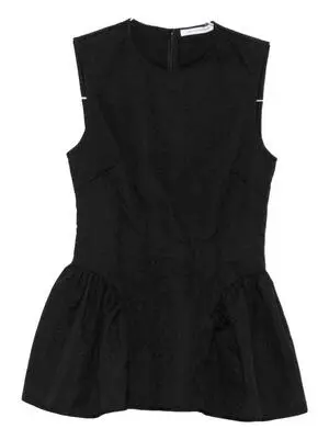 Cecilie Bahnsen Cecilie Bahnsen Sleeveless Top With Ruffled Hem Black