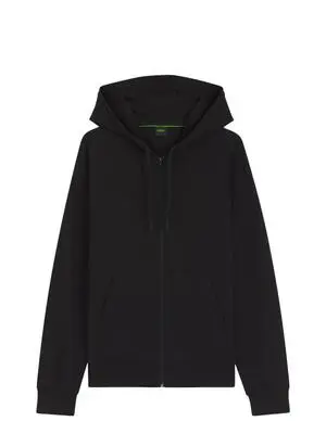 Hugo Boss Long-sleeved Zip-up Hooded Sweatshirt - Black
