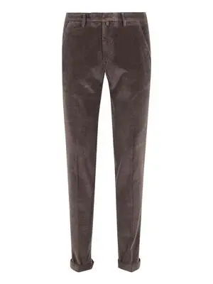BRIGLIA 1949 Tailored Corduroy Trousers - Black