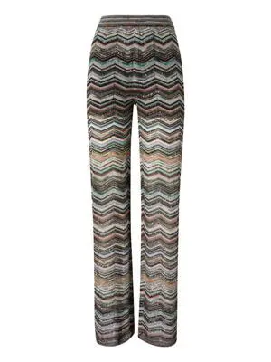 Missoni Chevron Pattern Sequin Embellished Palazzo Trousers - Multi-color