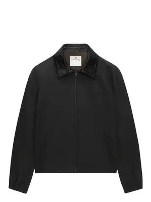 COURREGES Vinyl-collar Bomber Jacket - Black