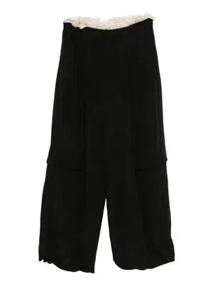 Sea Lace-trimmed Cargo Trousers - Black