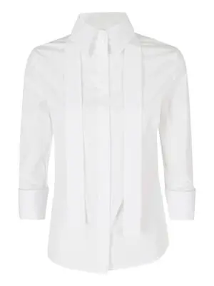 Elisabetta Franchi Long-sleeved Shirt With Lapel Collar - White