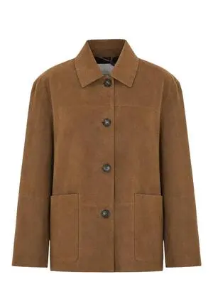 Max Mara Mastralla Suede Button-up Jacket - Brown
