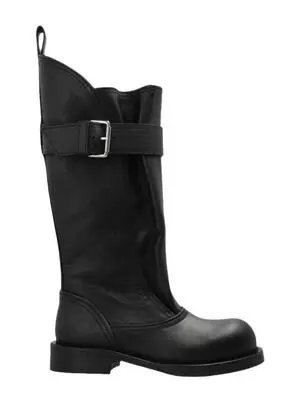 IRO PARIS Round-toe Leather Boots With Buckle Detail - Black