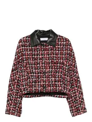 IRO PARIS Textured Casual Jacket With Leather Collar - Black