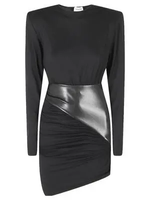 Andamane Draped Mini Dress - Black