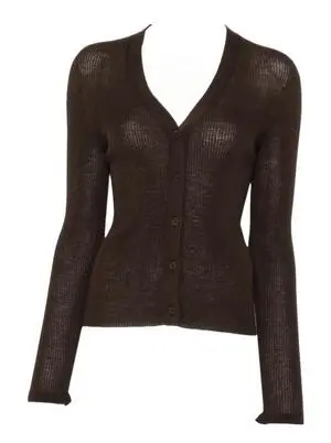Cecilie Bahnsen Long-sleeved Knit Cardigan - Brown