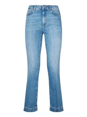 SPORTMAX Sportmax Cropped Denim Jeans With Button Fly