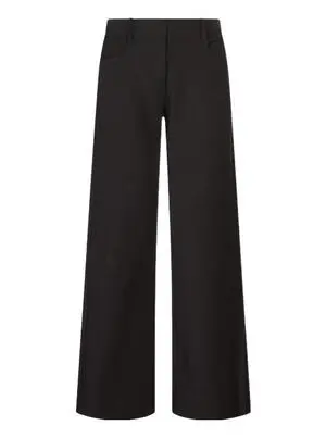 Max Mara Tailored Wide Leg Pants With Belt Loops - Black