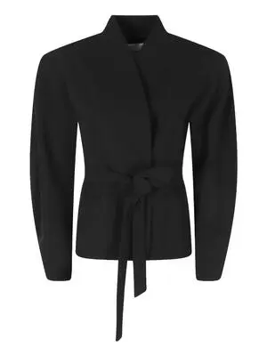 Andamane The Attico Long-sleeve Jacket With Front Tie - Black