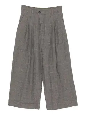 ZIGGY CHEN Check Pattern Trousers - Grey